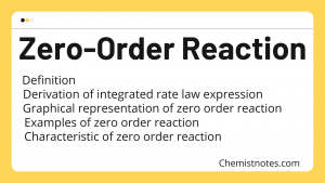 Zero order reaction: Definition, integrated rate law, characteristics ...