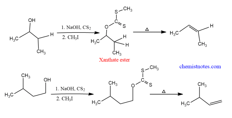 Chugaev reaction mechanism: Useful application - Chemistry Notes