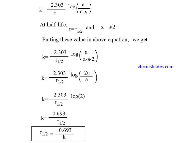 Half Life Formula For First Order Reaction Ashlee Manley