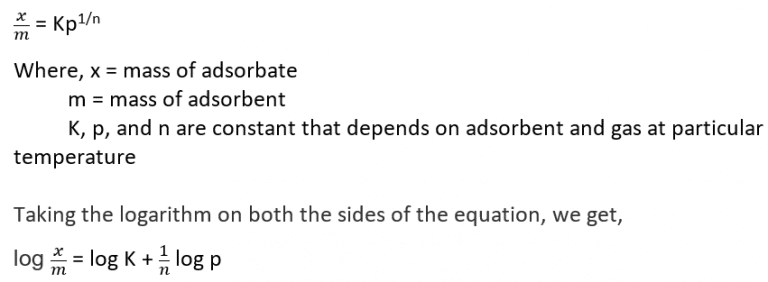 Freundlich Adsorption Isotherm - Equation and Limitations - Chemistry Notes