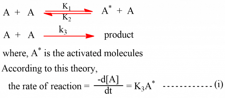 Collision theory of unimolecular reaction: (Lindemann's theory ...
