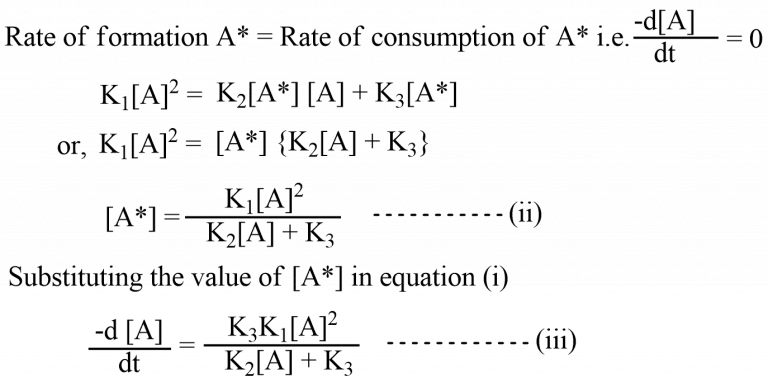 Collision theory of unimolecular reaction: (Lindemann's theory ...